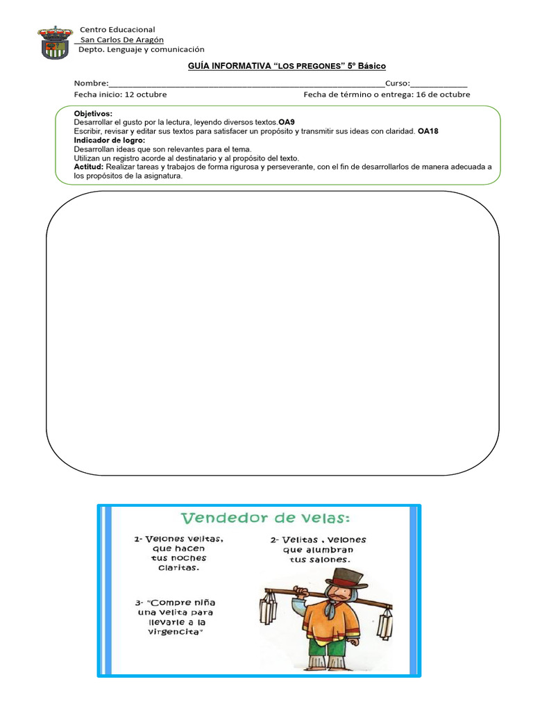 5° Basico Lenguaje Guia Informativa Los Pregones | PDF
