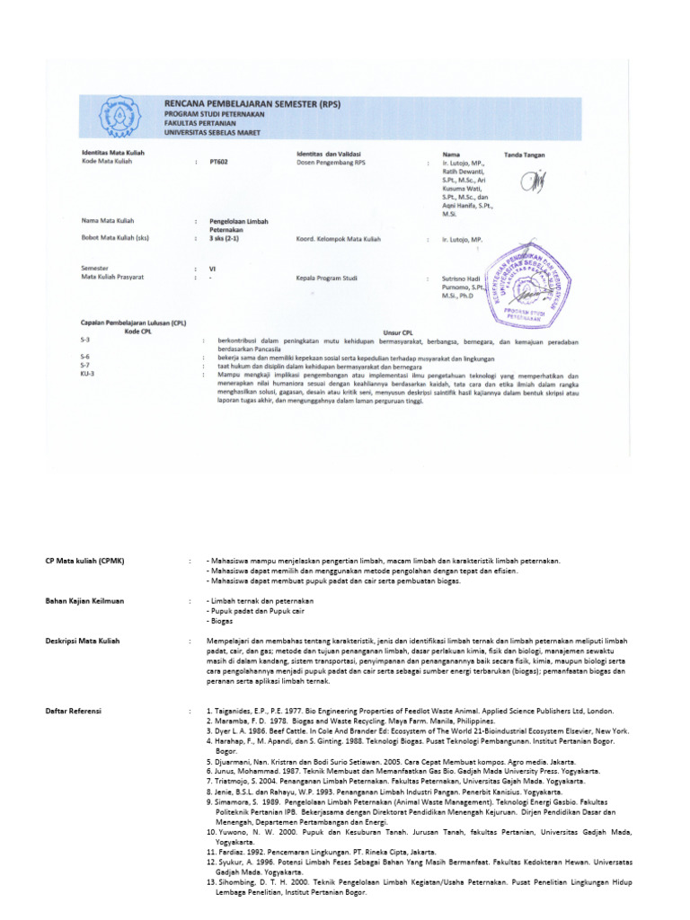 Rps Limbah 2020 | PDF