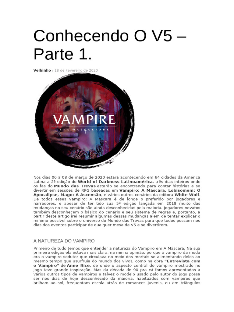 Conhecendo O V5 - Parte 1. | PDF