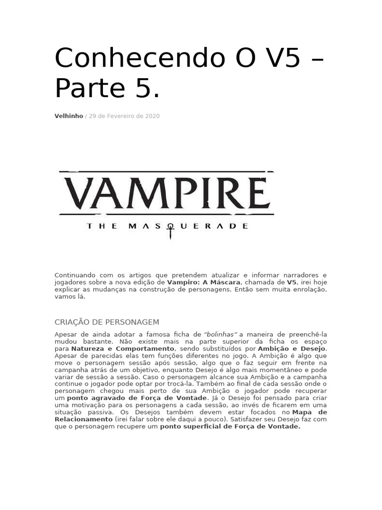 Conhecendo O V5 - Parte 5. | PDF