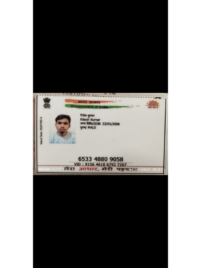 Ritesh Aadhar Card | PDF