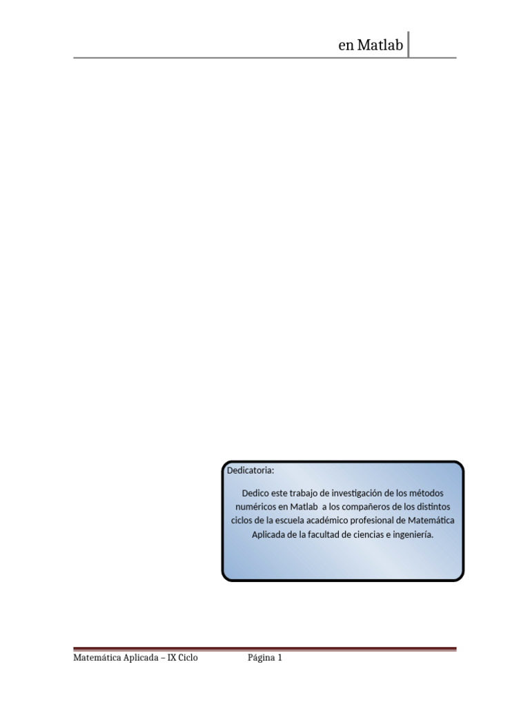 Metodos Numericos en Matlab | PDF