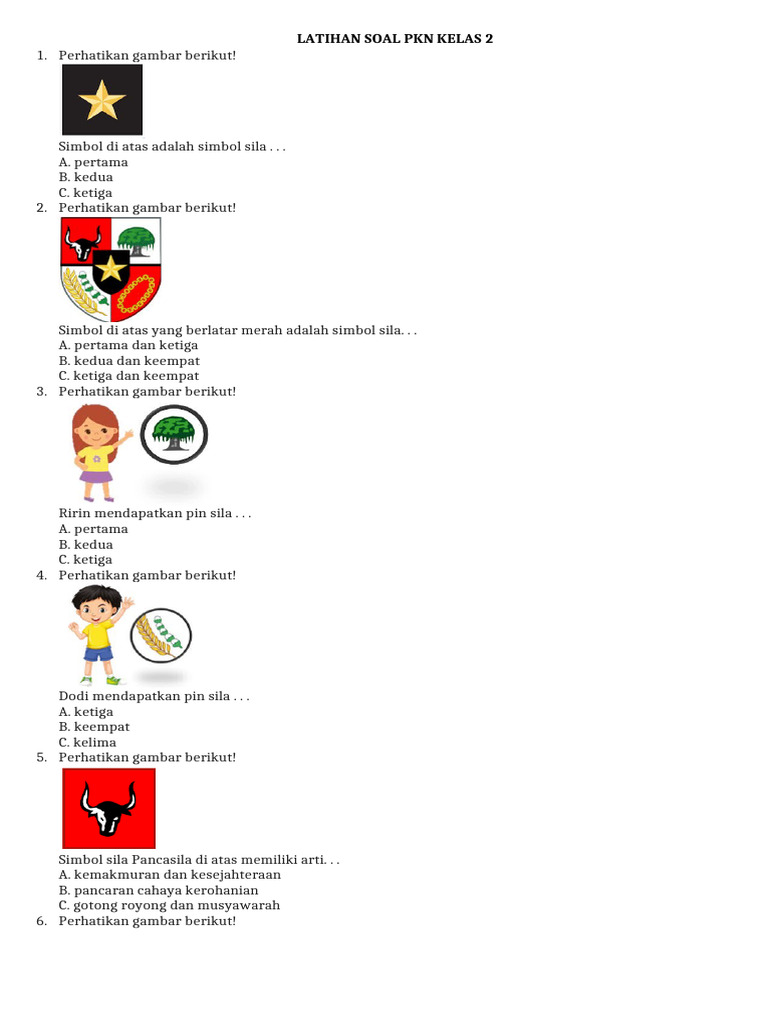 Latihan Soal PKN Kelas 2 | PDF