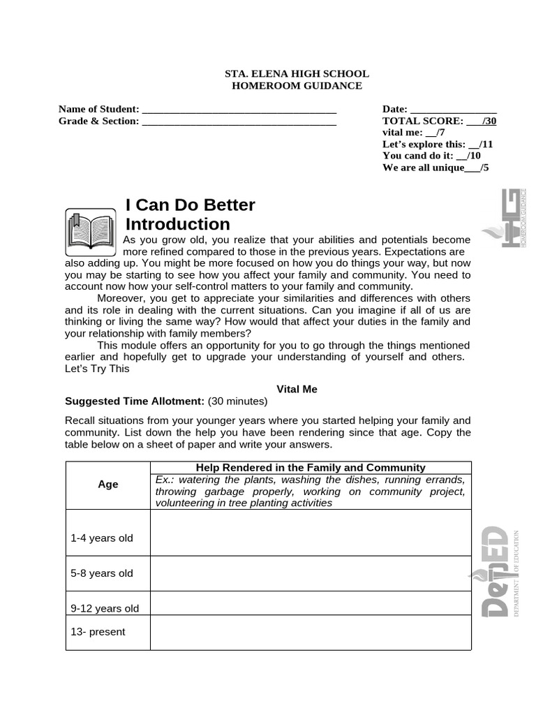 HG Q2 Mod2 Activities G8 | PDF