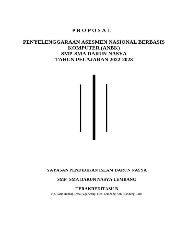 Proposal ANBK SMP SMA DARUN NASYA | PDF