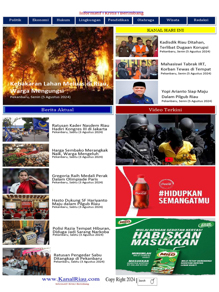 Lay Out Kanal Riau | PDF