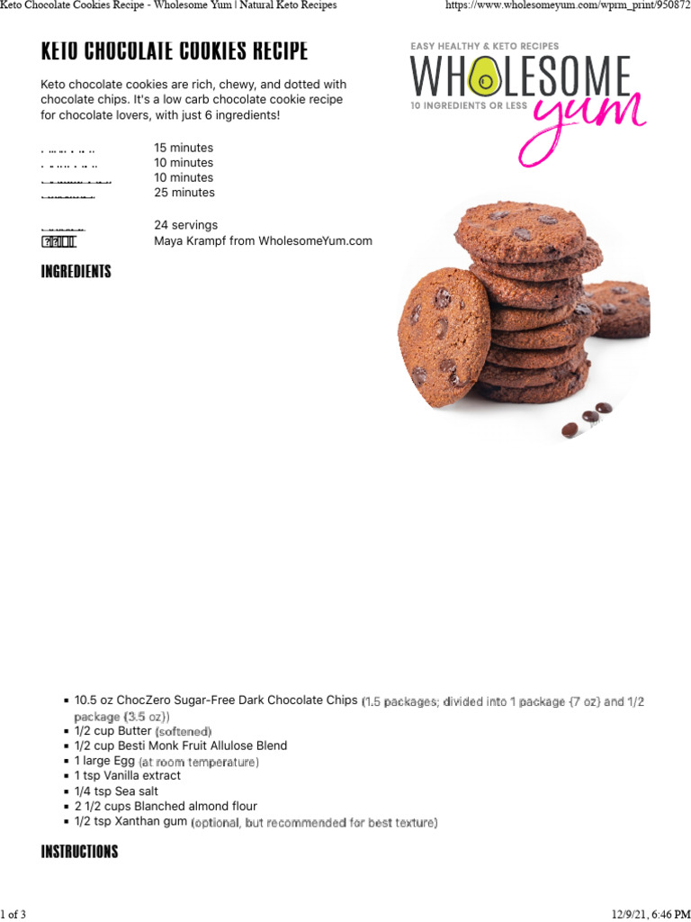 Keto Chocolate Cookies | PDF