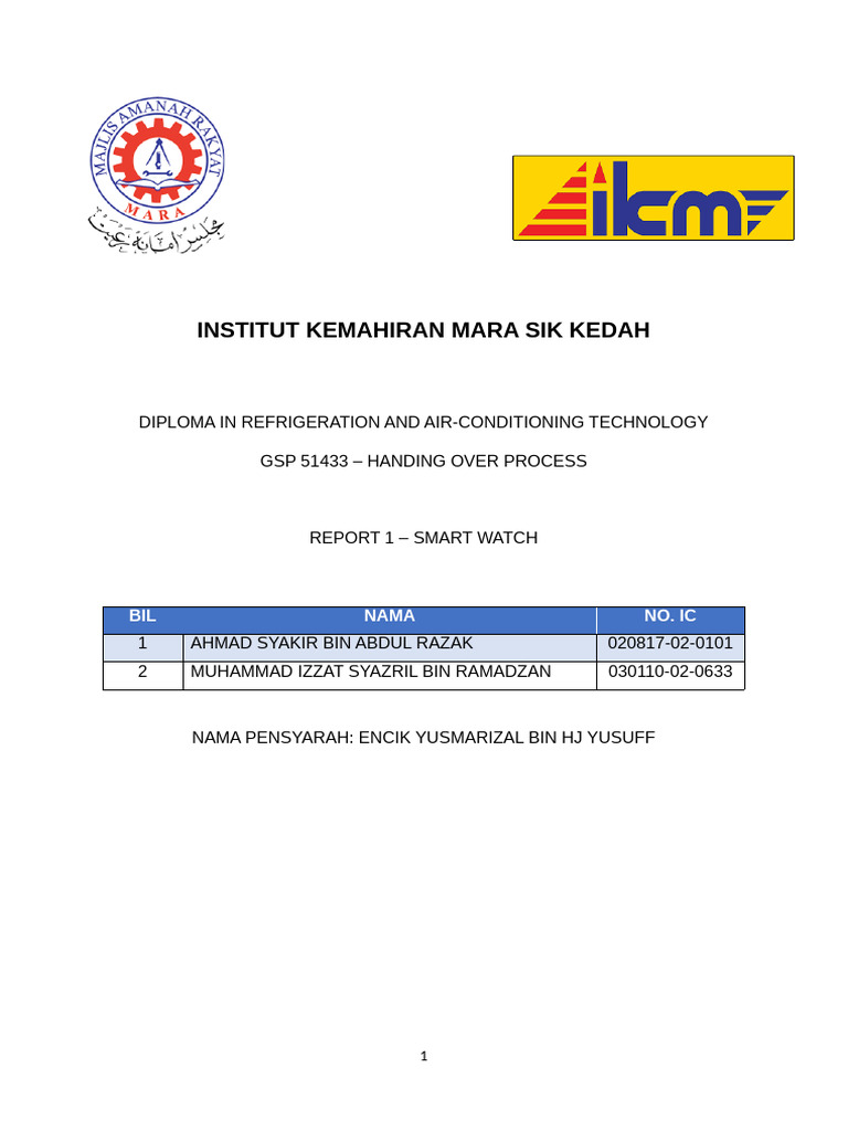 Report Cik Yus (Smart Watch) | PDF