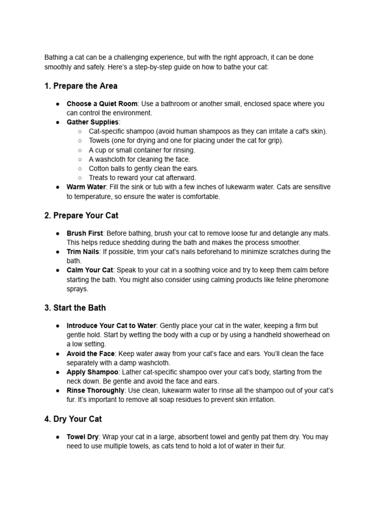 How To Bathe Cats | PDF