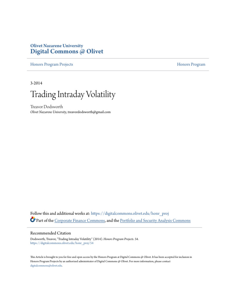 trading Intraday Volatility | PDF | Futures Contract | Business
