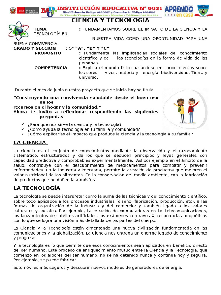 Como Inluye La Ciencia y Tecnología | PDF
