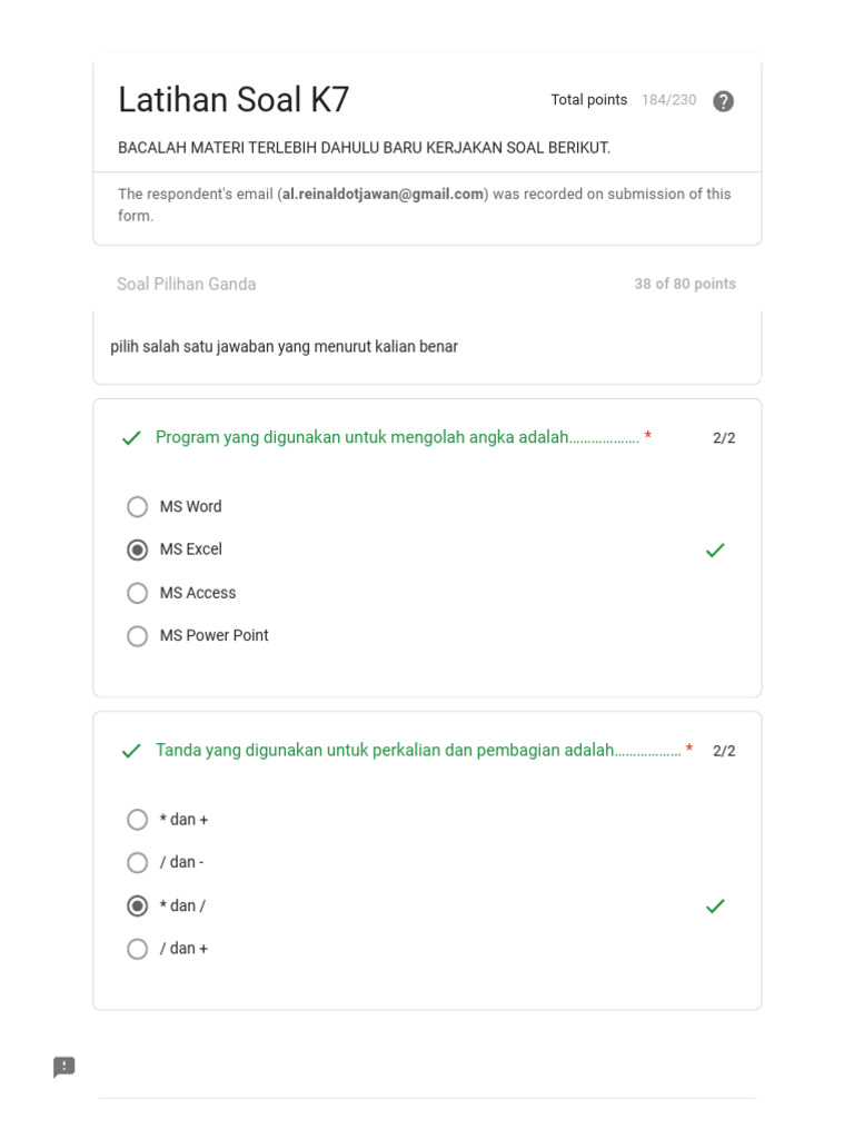 Latihan Soal K7 | PDF