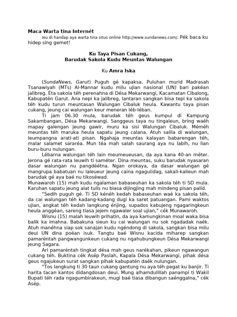 Soal Analisis Warta | PDF