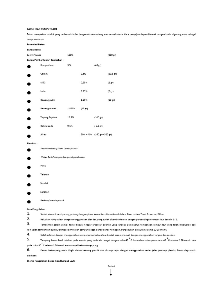 Bakso Rumput Laut | PDF
