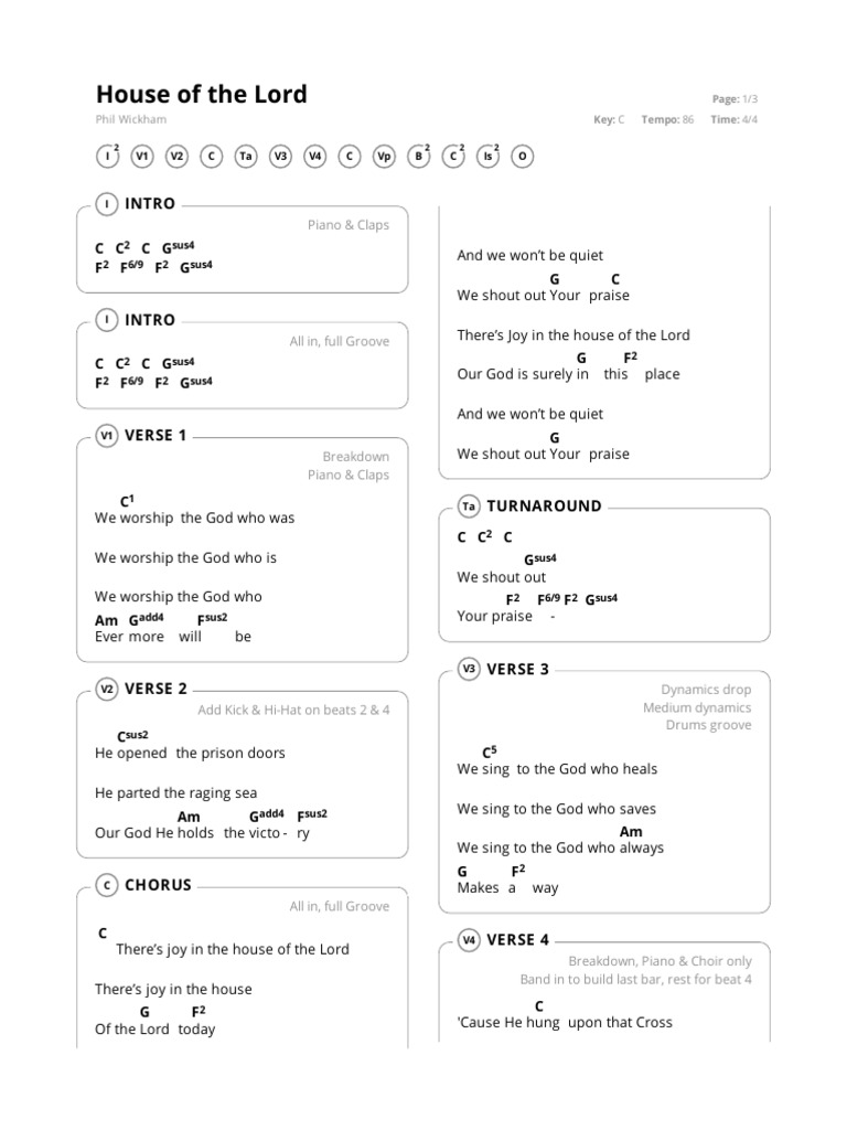 01 House of The Lord - Chart in C | PDF