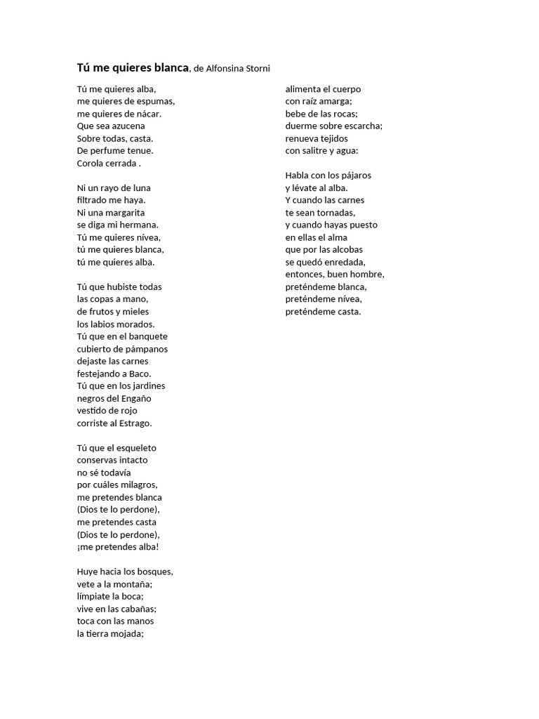 Tú Me Quieres Blanca | PDF