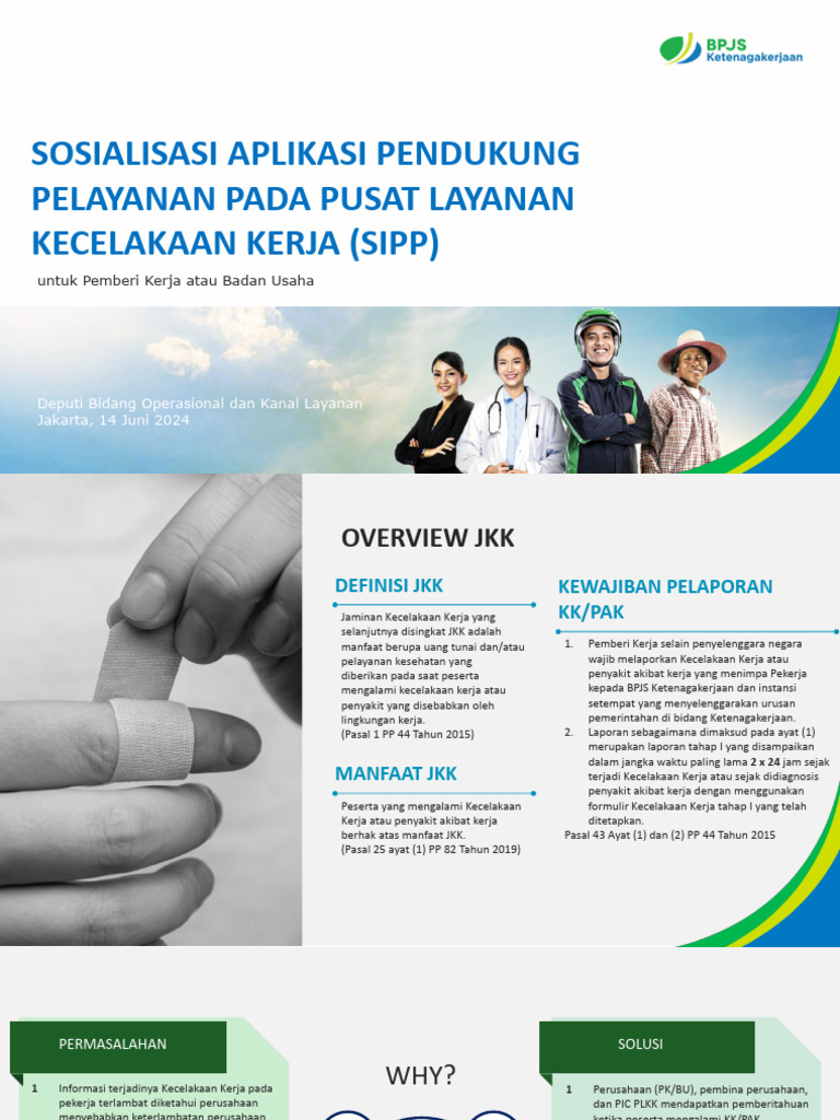 Sosialisasi Aplikasi Pelaporan Tahap I JKK PLKK Via SIPP | PDF