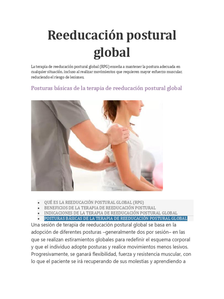 Reeducacion Postural Global2 | PDF