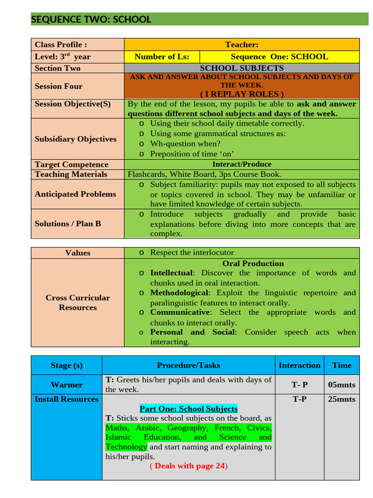 3ps SEQ2 SECT 02 LESSON 04 I PLAY ROLES | PDF