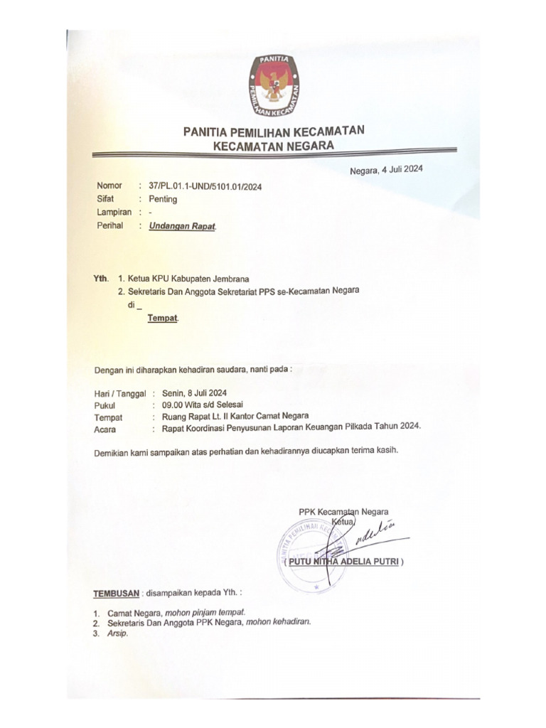 Undangan Sekretariat PPS | PDF