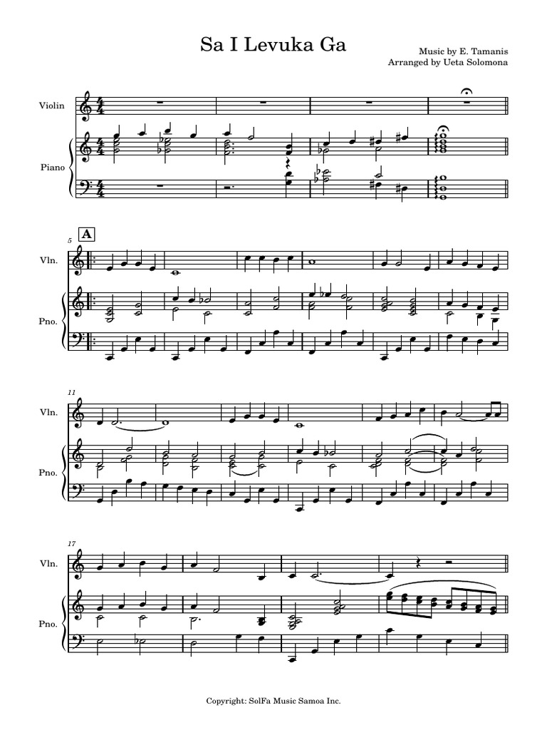Sa I Levuka Ga-Score and Parts | PDF | Musical Compositions | Music Theory