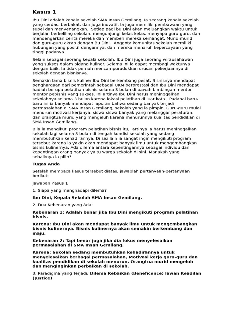 KASUS 1 SAMPAI KASUS 4 UNTUK SLIDE 9 SRI HANDAYANI | PDF