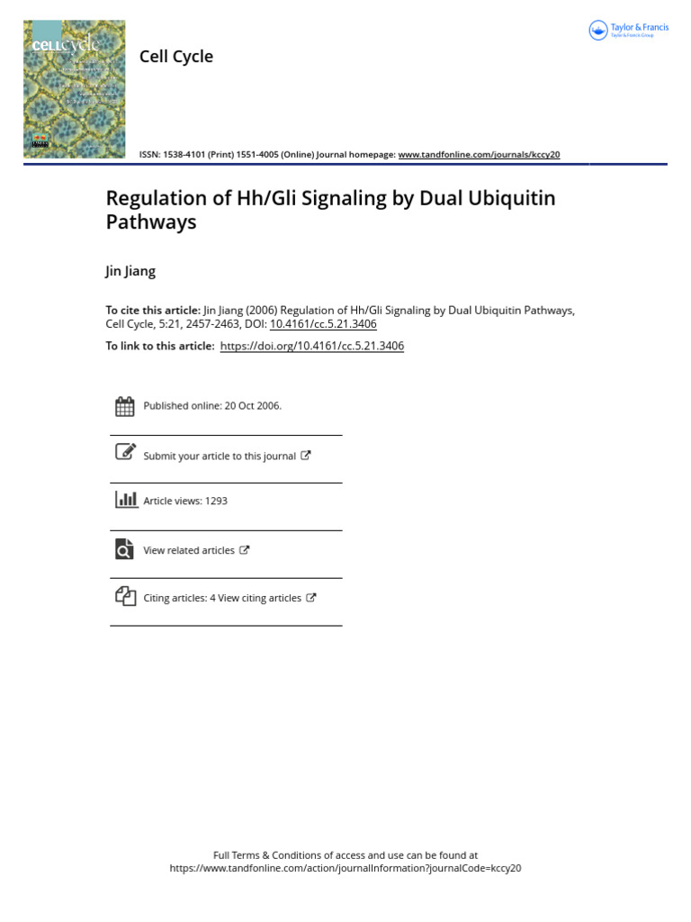 Regulation of Hh Gli Signaling by Dual Ubiquitin Pathways | PDF