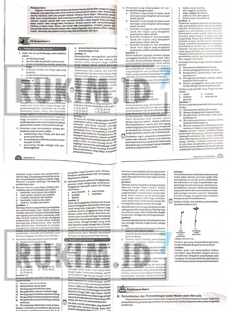 Bio 12 Bab 1 Ujikom 1 | PDF