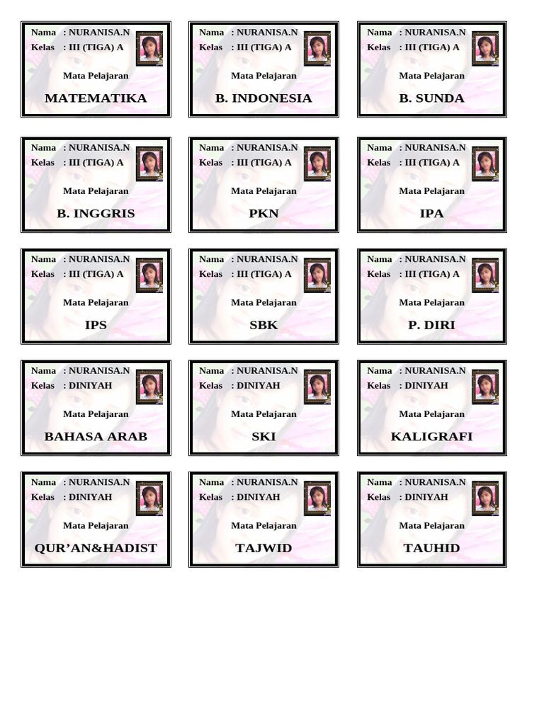 ANIS (Jadwal Pelajaran) | PDF