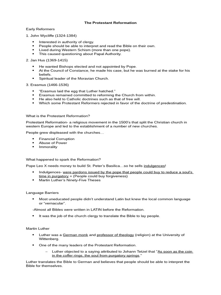 The Protestant Reformation | PDF