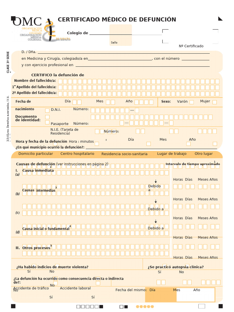 Ejemplo Certificado Defuncion | PDF