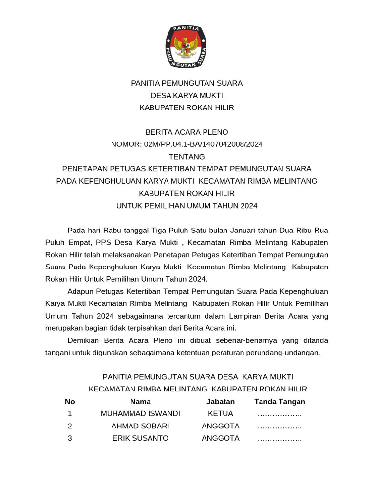 Ba Petugas Ketertiban TPS | PDF