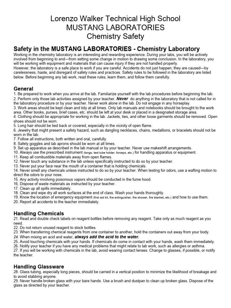 Chemistry Lab Safety 1 Pdf