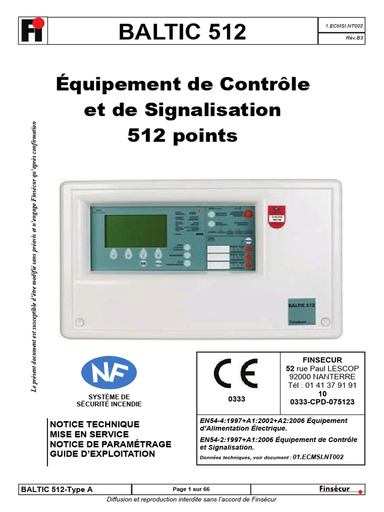 Installation 01.ECMSI - NT002 B3 NOTICE BALTIC512 Type A | PDF