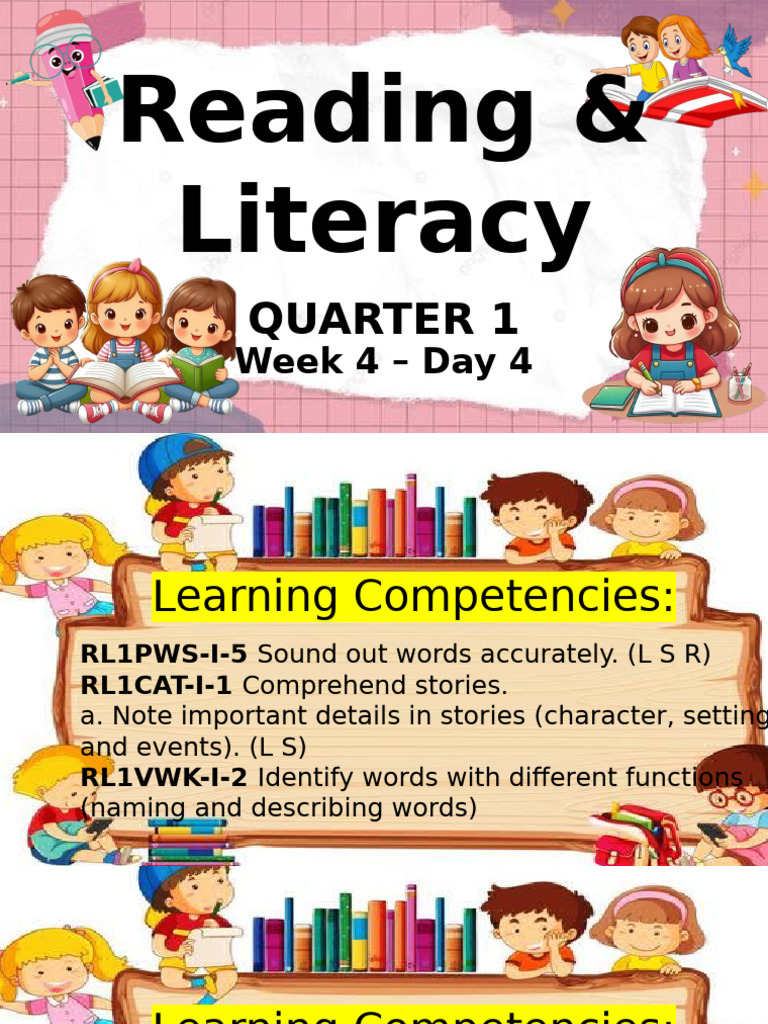Reading Literacy Week 4 Day 4 | PDF