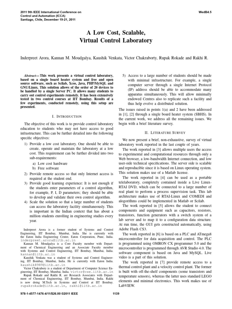 Arora Et Al. - 2011 - A Low Cost, Scalable, Virtual Control Laboratory ...