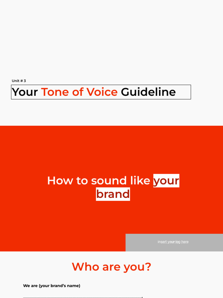 Tone of Voice Guidelines Template | PDF | Career & Growth | Self ...