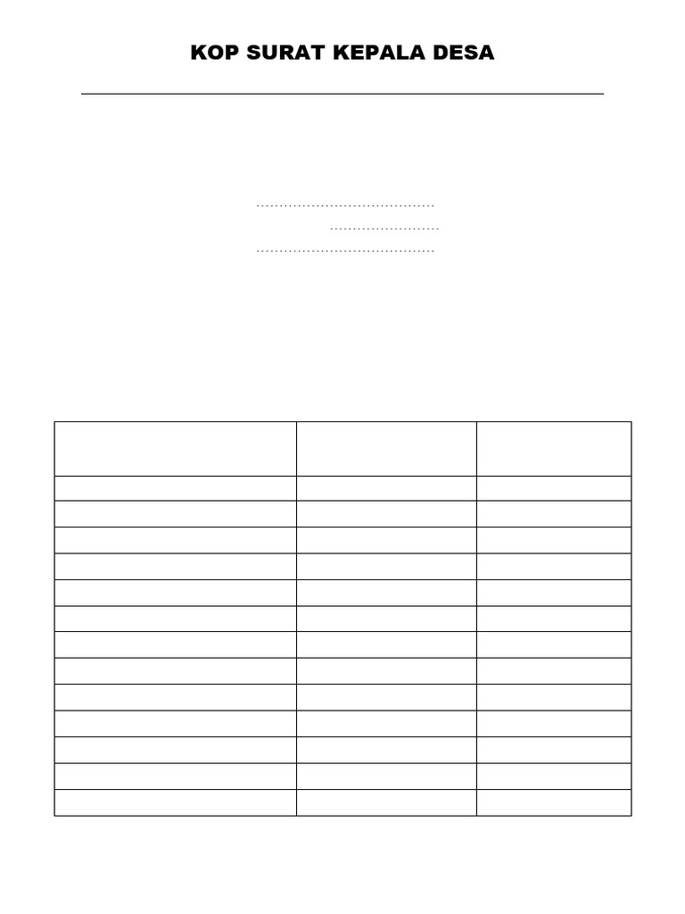 Kop Surat Kepala Desa | PDF