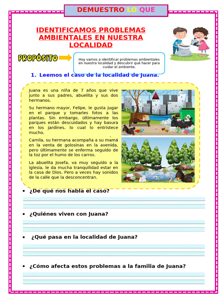 Ficha PS - Identificamos Problemas Ambientales | PDF