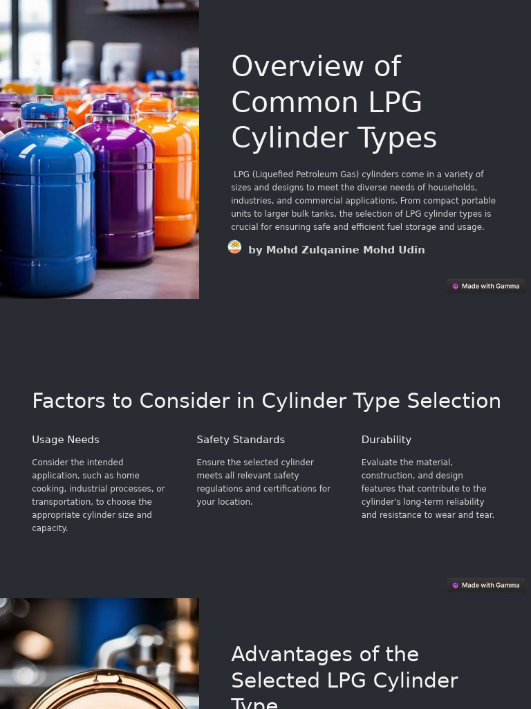 Overview of Common LPG Cylinder Types | PDF