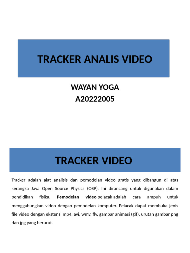 Tracker Analis Video | PDF