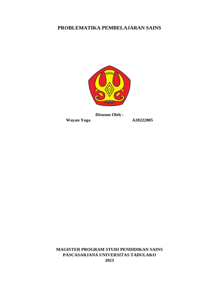 Wayan Yoga - Urgensi Problematika Sains | PDF