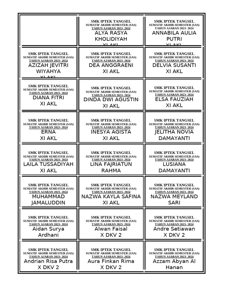 Label Sas 2023 Updated | PDF