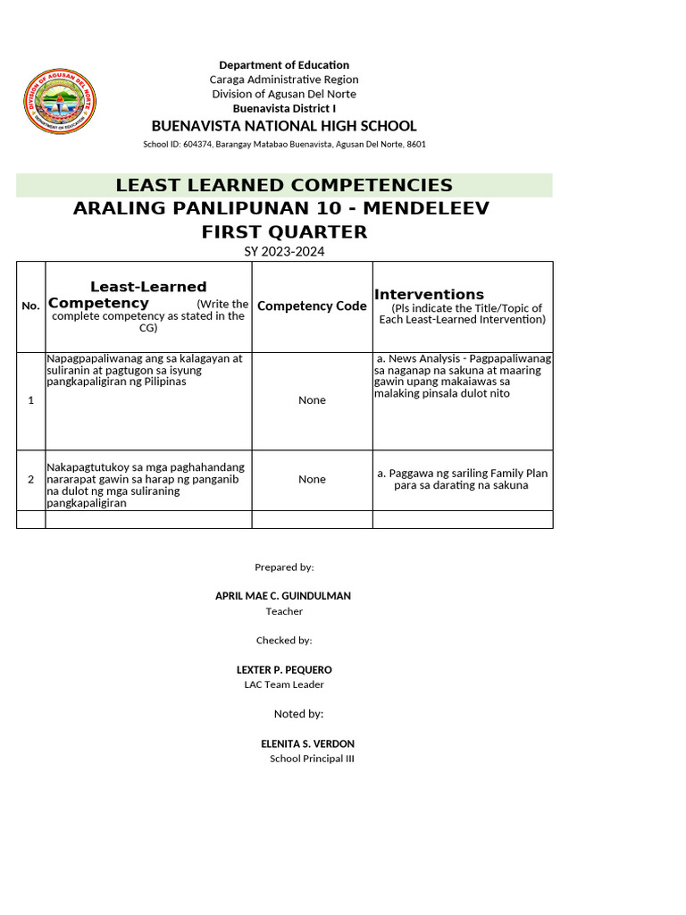 q1 AP 10 Mendeleev LLC | PDF