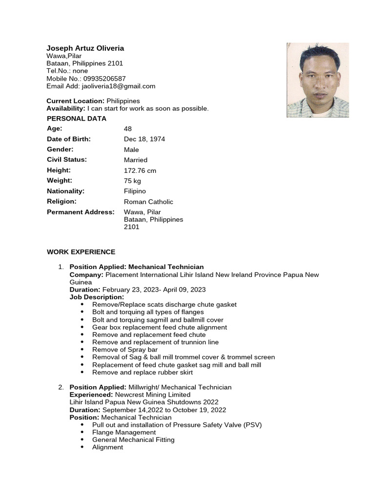 Oliveria Joseph Resume Copy | PDF