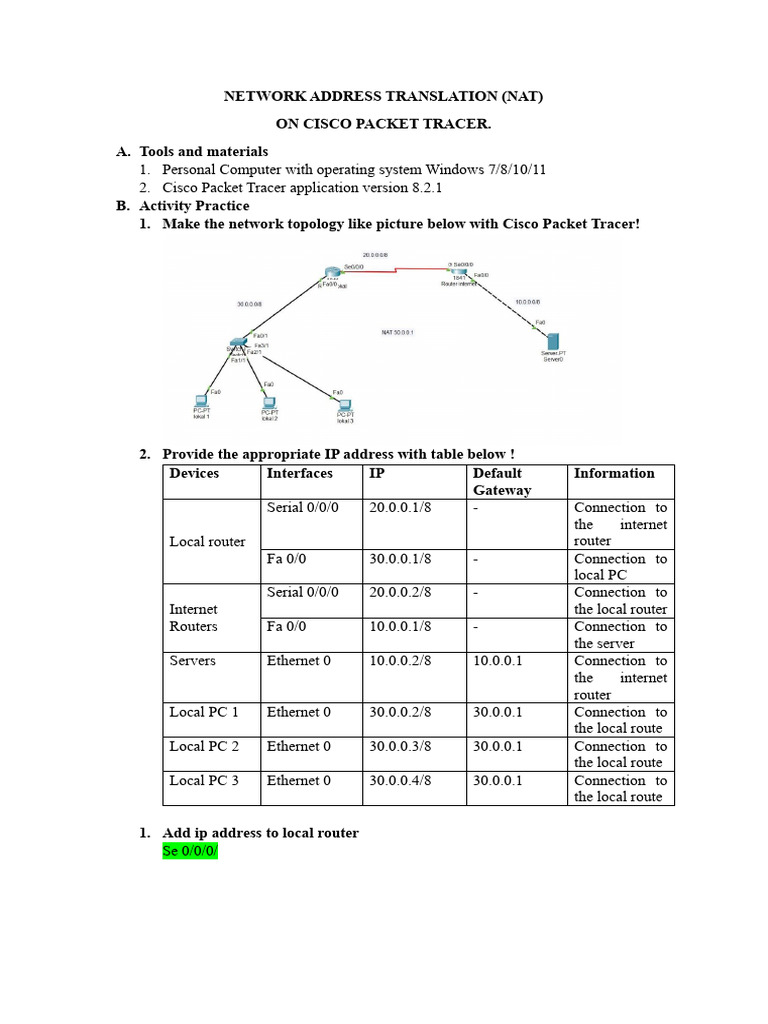 Tutorial Network Address Translation | PDF