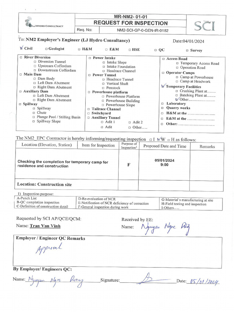 NM2-SCI-GP-5-INS-QC-0004-A-ASB - As Built Drawing of Temporary Camp | PDF