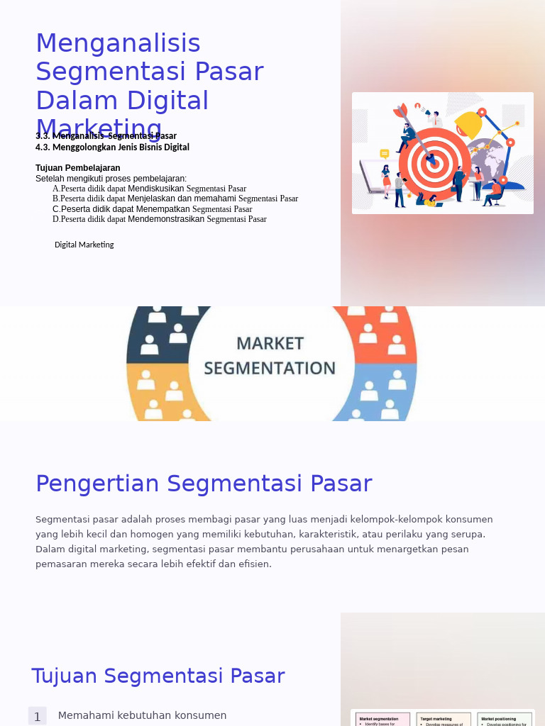 Materi KD 3.3 Menganalisis Segmentasi Pasar-Pertemuan Ke-3 | PDF