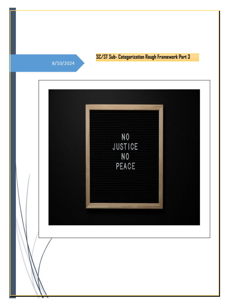 SC ST Sub Categorisation Rough Framework Part 3 | PDF SC ST Sub Categorisation Rough Framework Part 3 | PDF