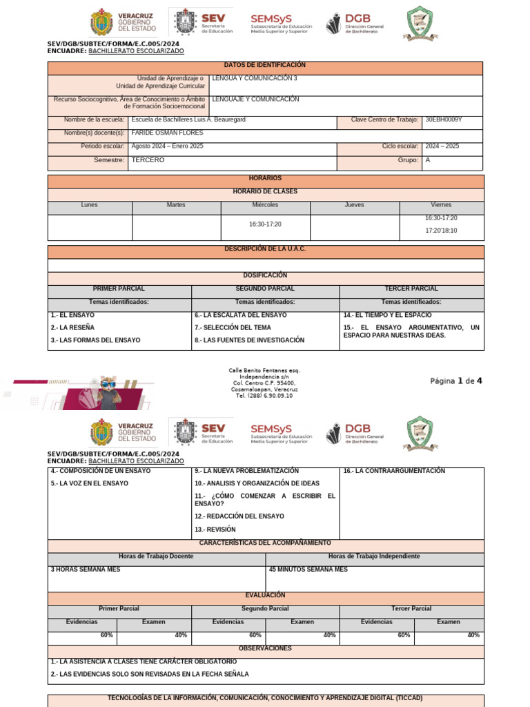 Encuadre Lyc3 A | PDF
